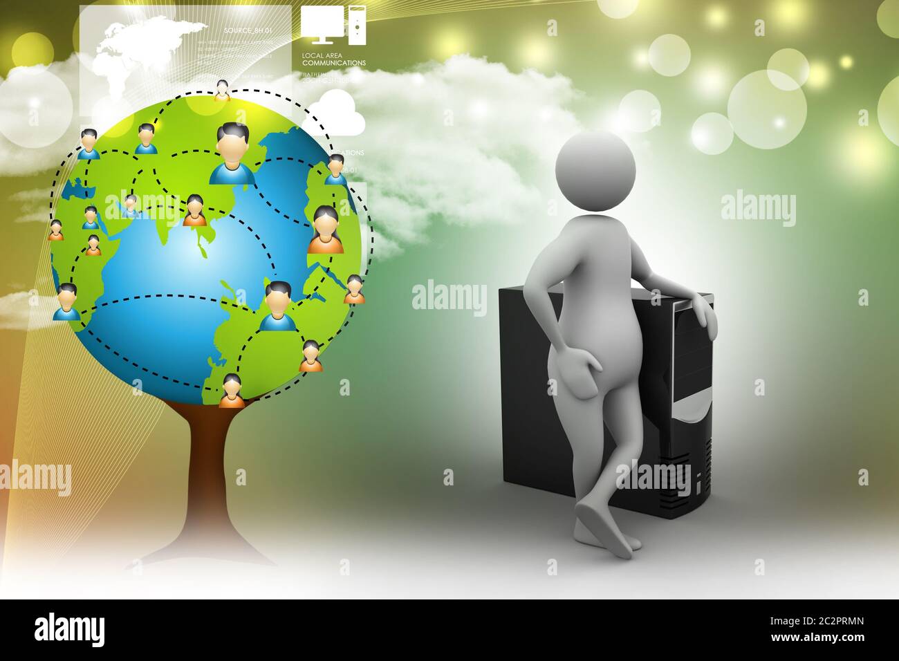 3d man standing near the data centre Stock Photo - Alamy