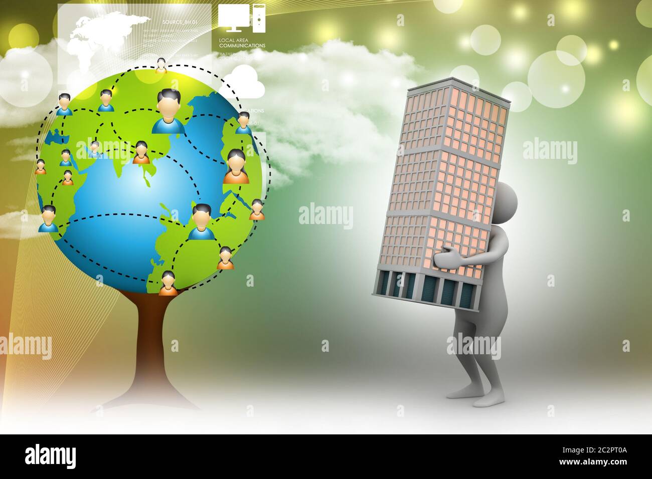 3d man with smart home Stock Photo - Alamy