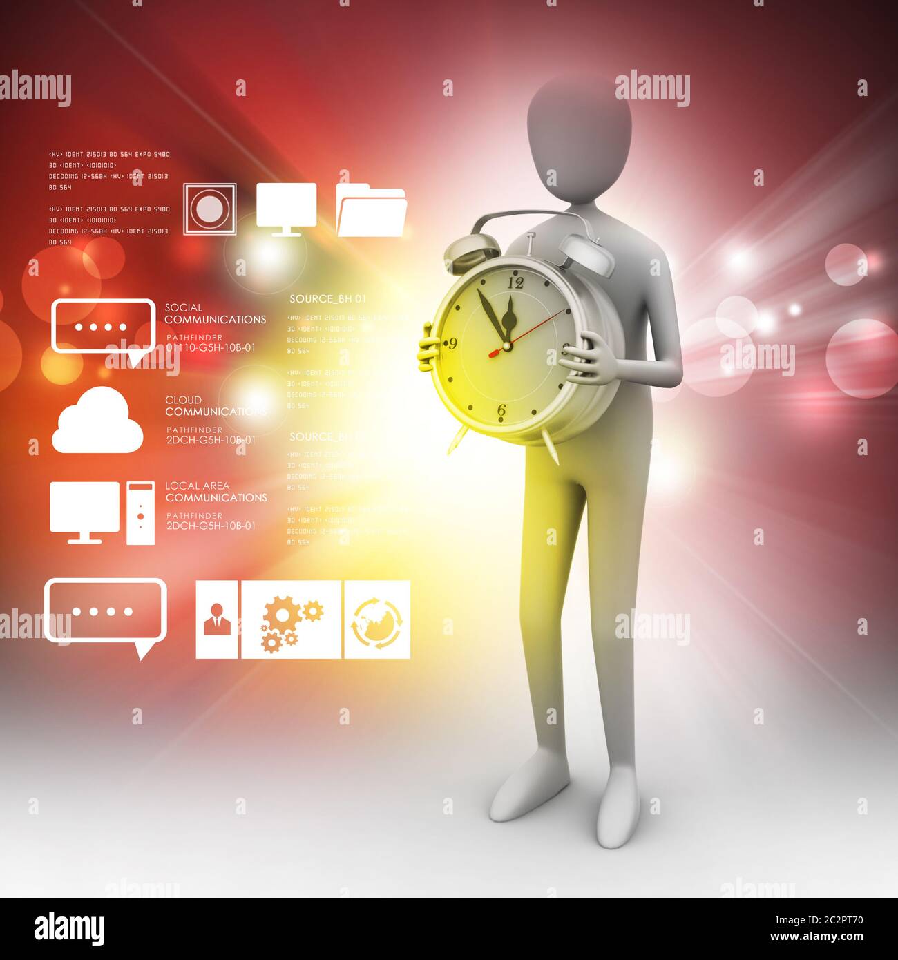 3d man clock hi-res stock photography and images - Alamy