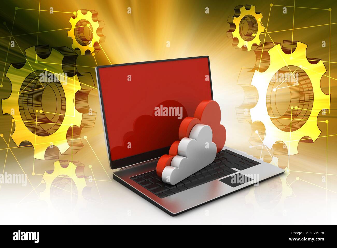 laptop showing concept of cloud computing Stock Photo - Alamy