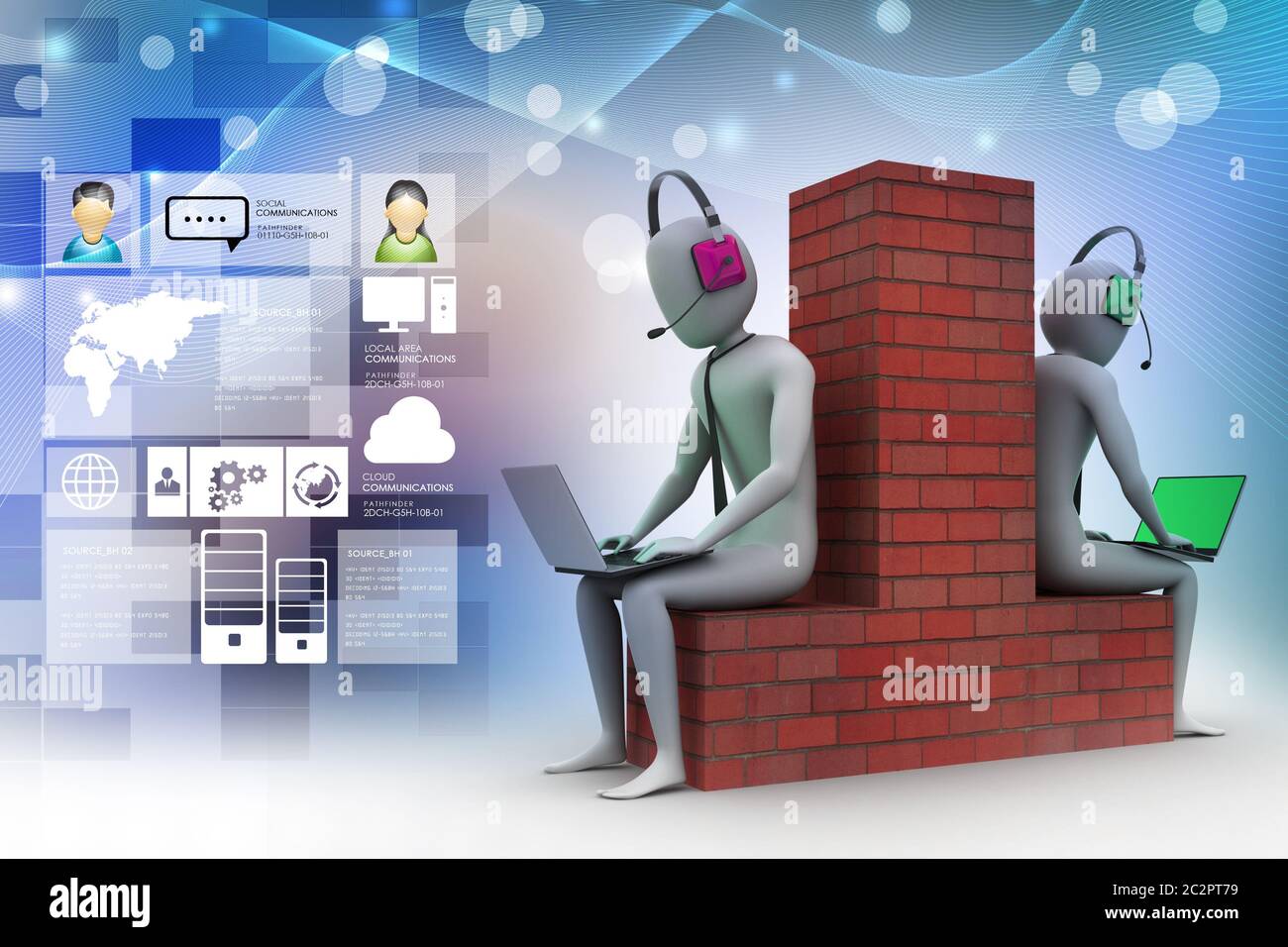 3d people working in laptop Stock Photo - Alamy