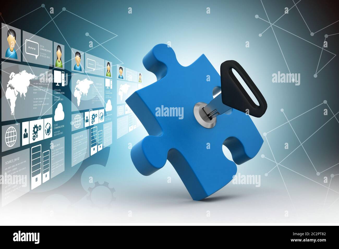 Puzzle and key Stock Photo - Alamy