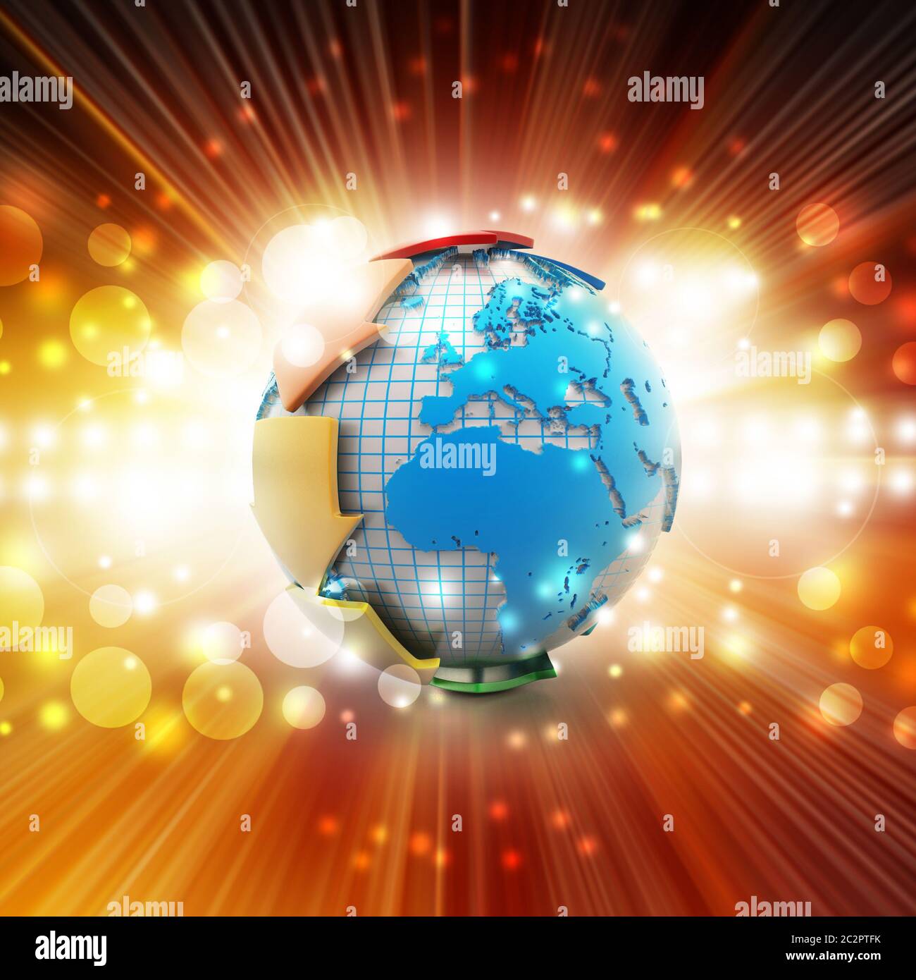 Globe around arrow hi-res stock photography and images - Alamy