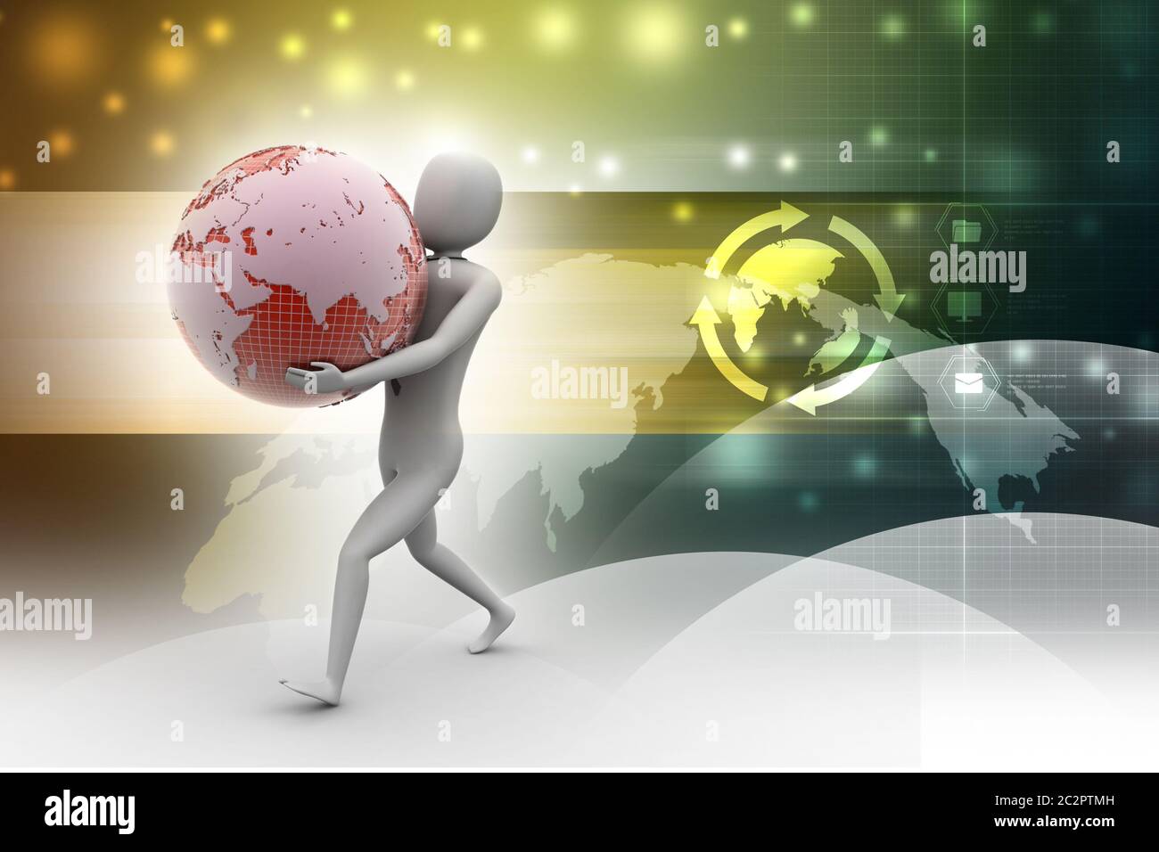 3d man, and earth Stock Photo - Alamy