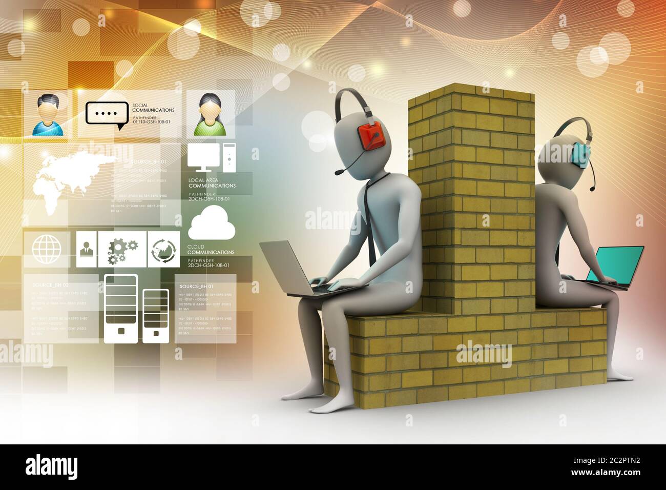 3d people working in laptop Stock Photo - Alamy