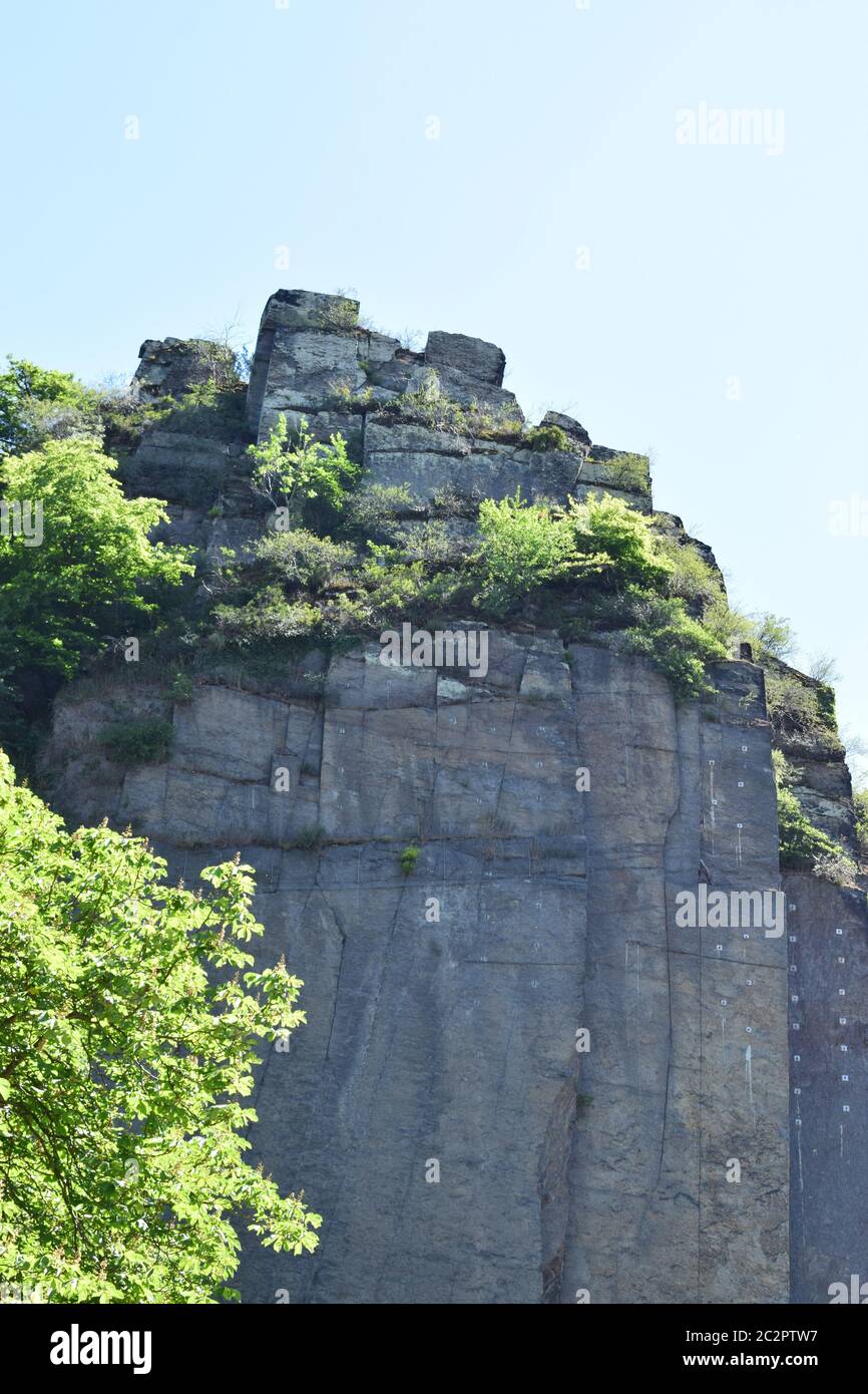 volcano stone cliff in Altenahr Stock Photo - Alamy