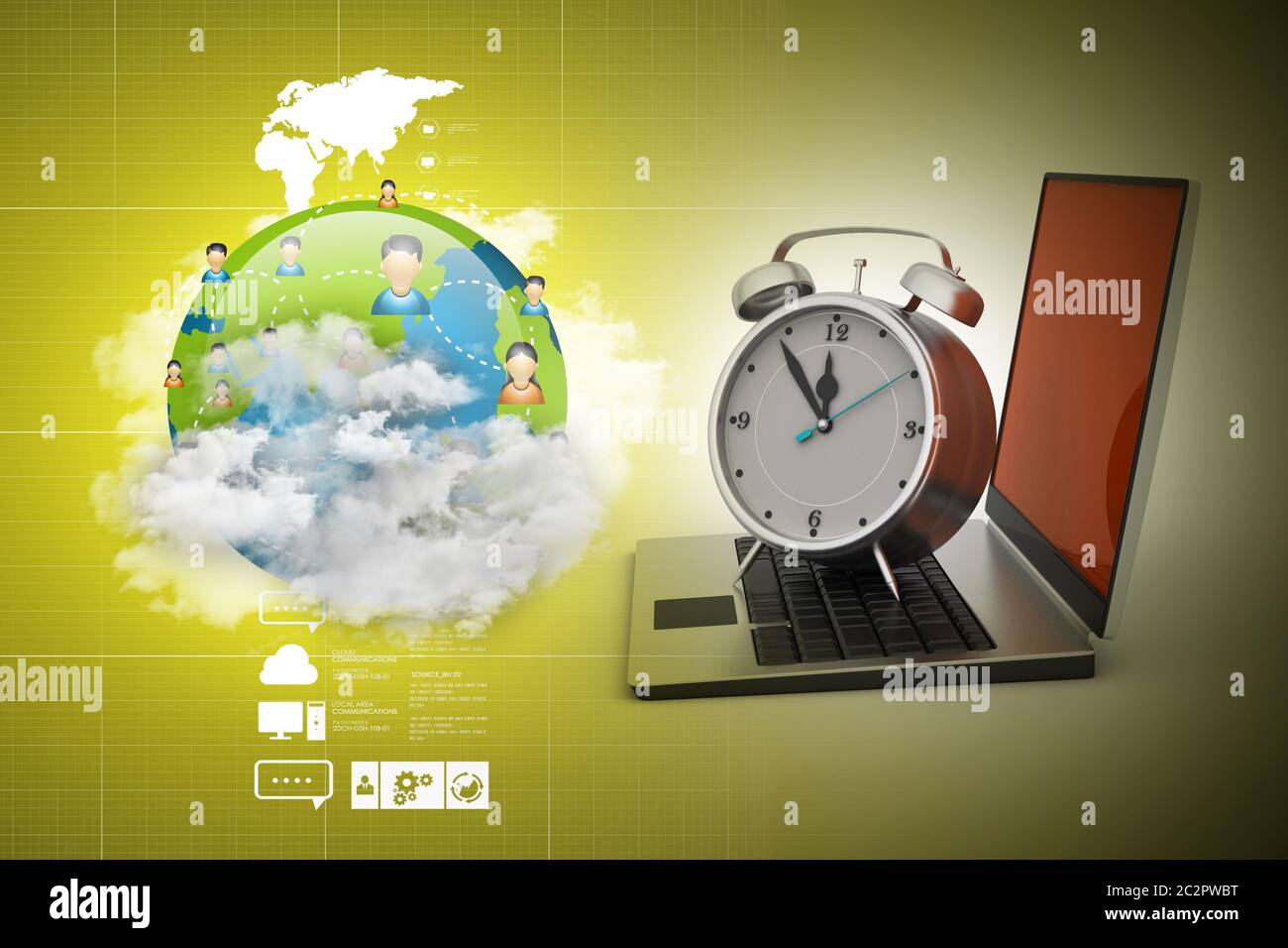 Laptop clock hi-res stock photography and images - Alamy