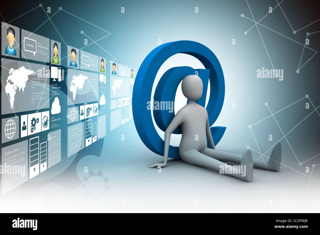 3d person e mail symbol Stock Photo - Alamy