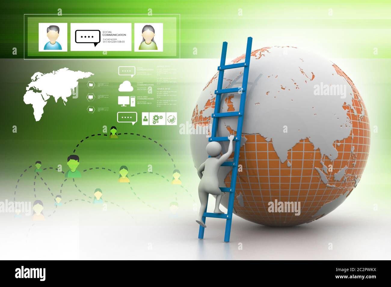 Earth globe and ladder Stock Photo - Alamy