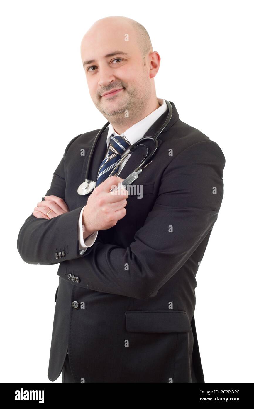happy male doctor, isolated on white background Stock Photo - Alamy