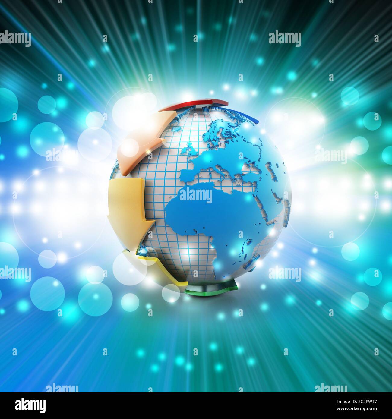 Globe around arrow hi-res stock photography and images - Alamy