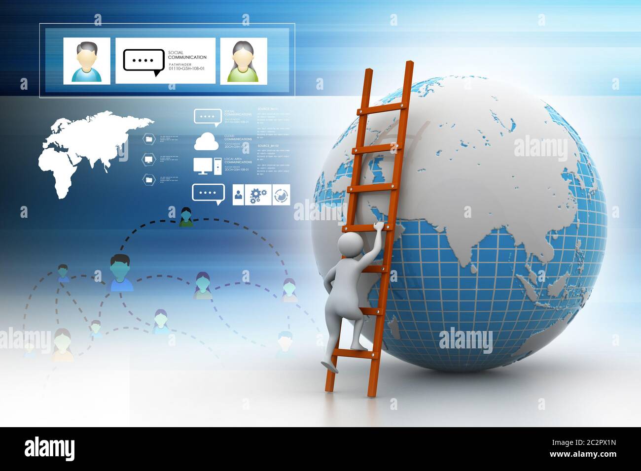 Earth globe ladder hi-res stock photography and images - Alamy