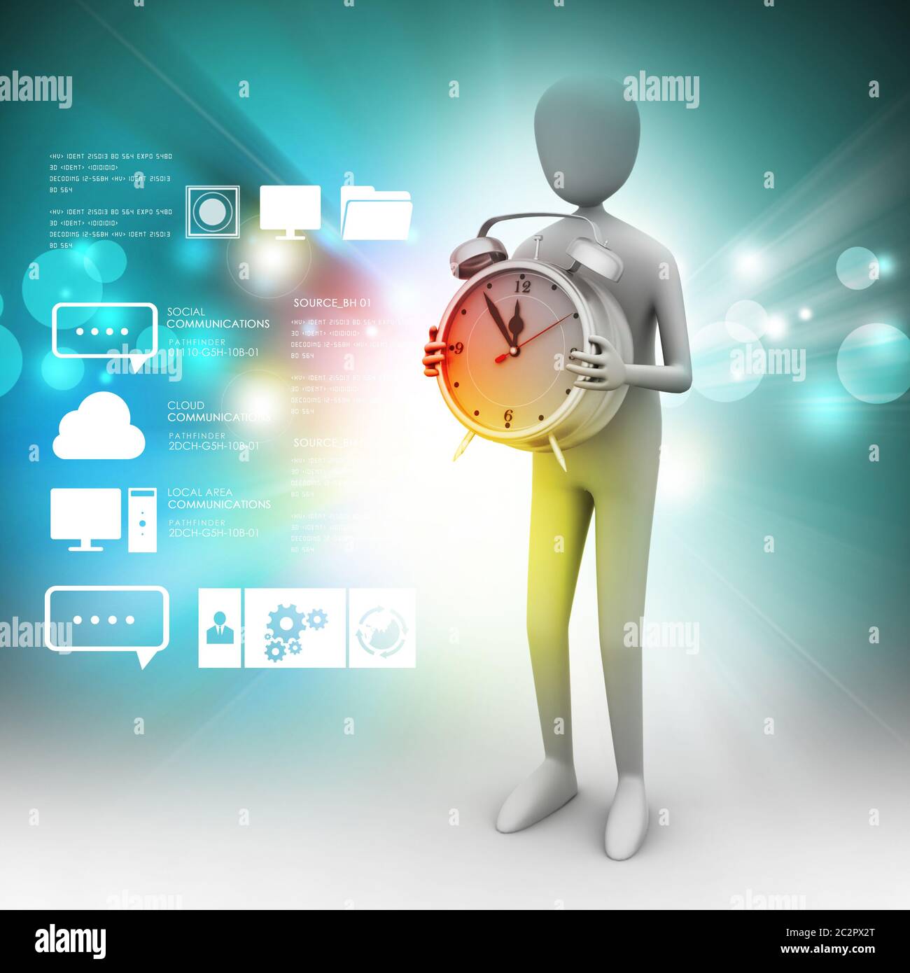 3d man clock hi-res stock photography and images - Alamy