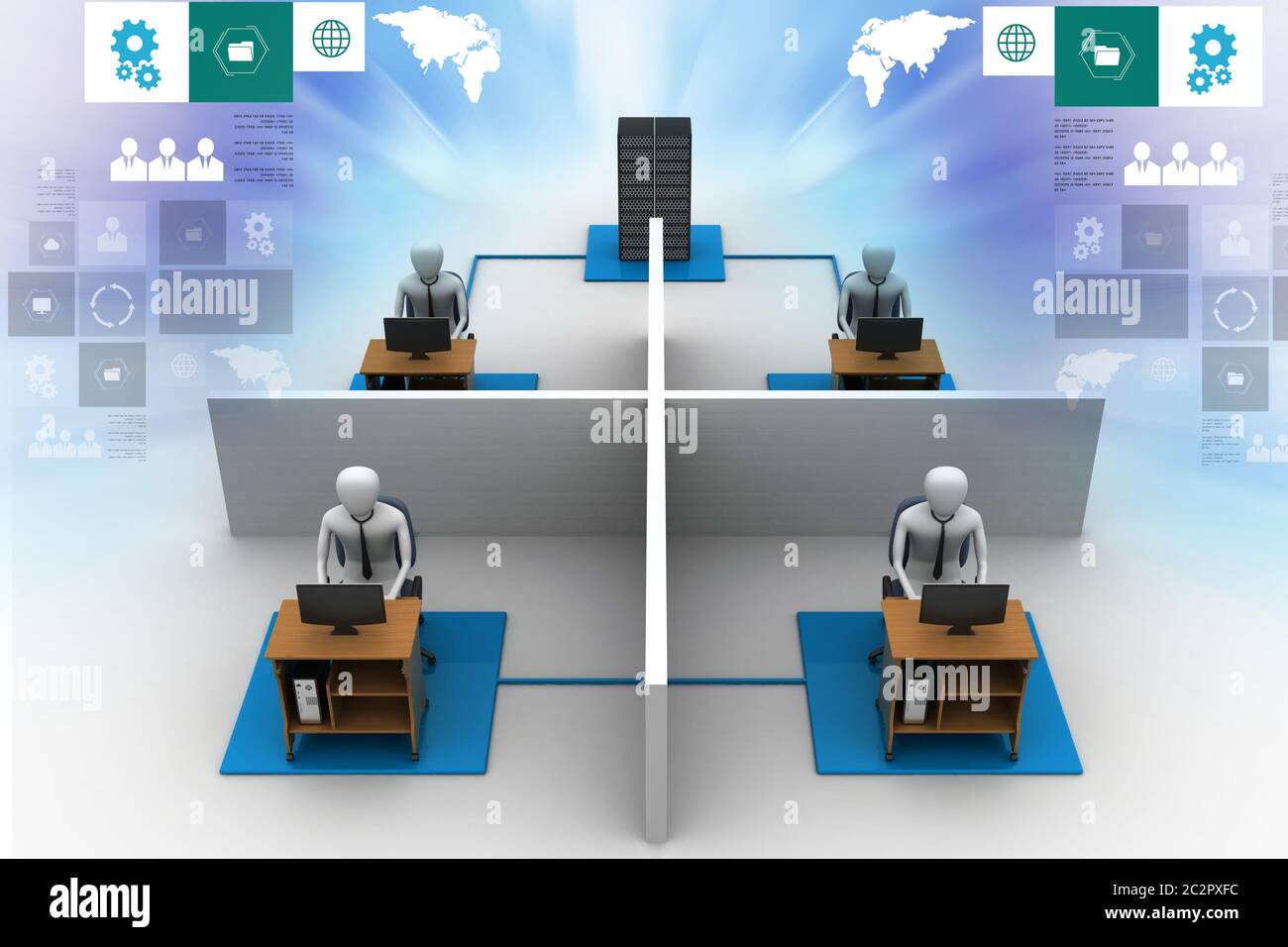 Networking people with server Stock Photo - Alamy