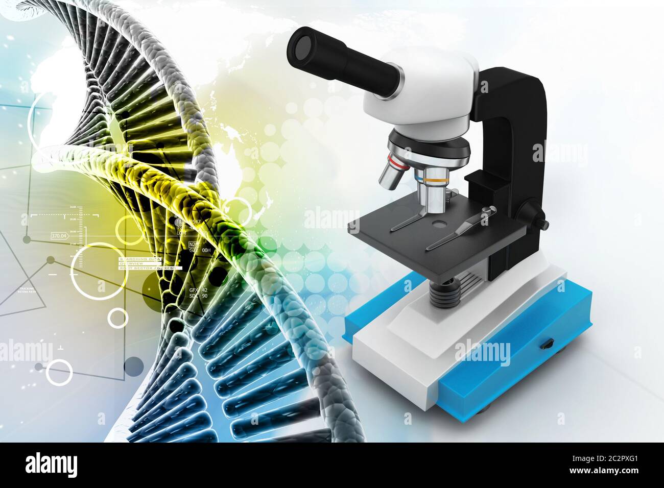 microscope on abstract background Stock Photo - Alamy
