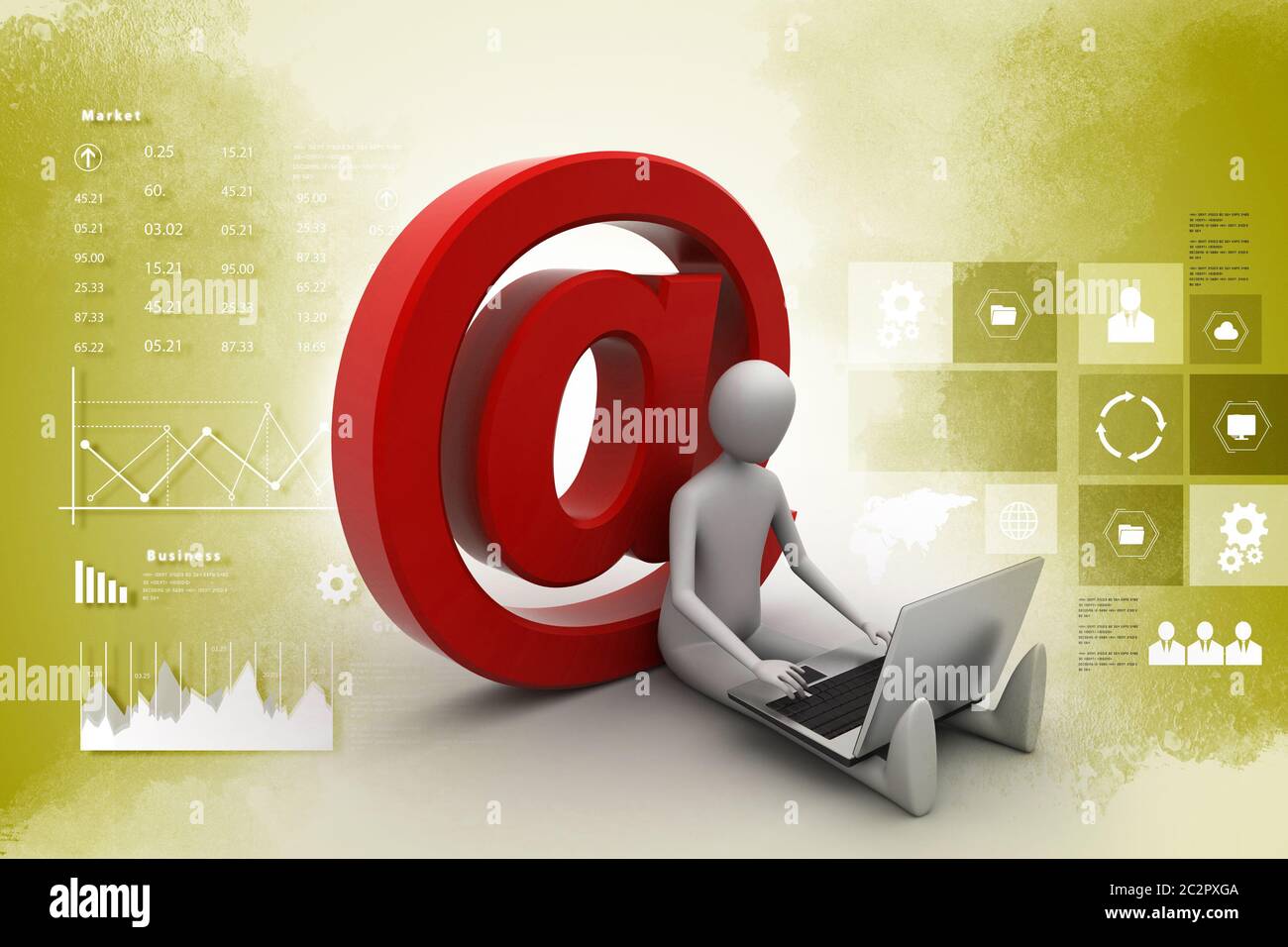 Laptop mail symbol hi-res stock photography and images - Alamy