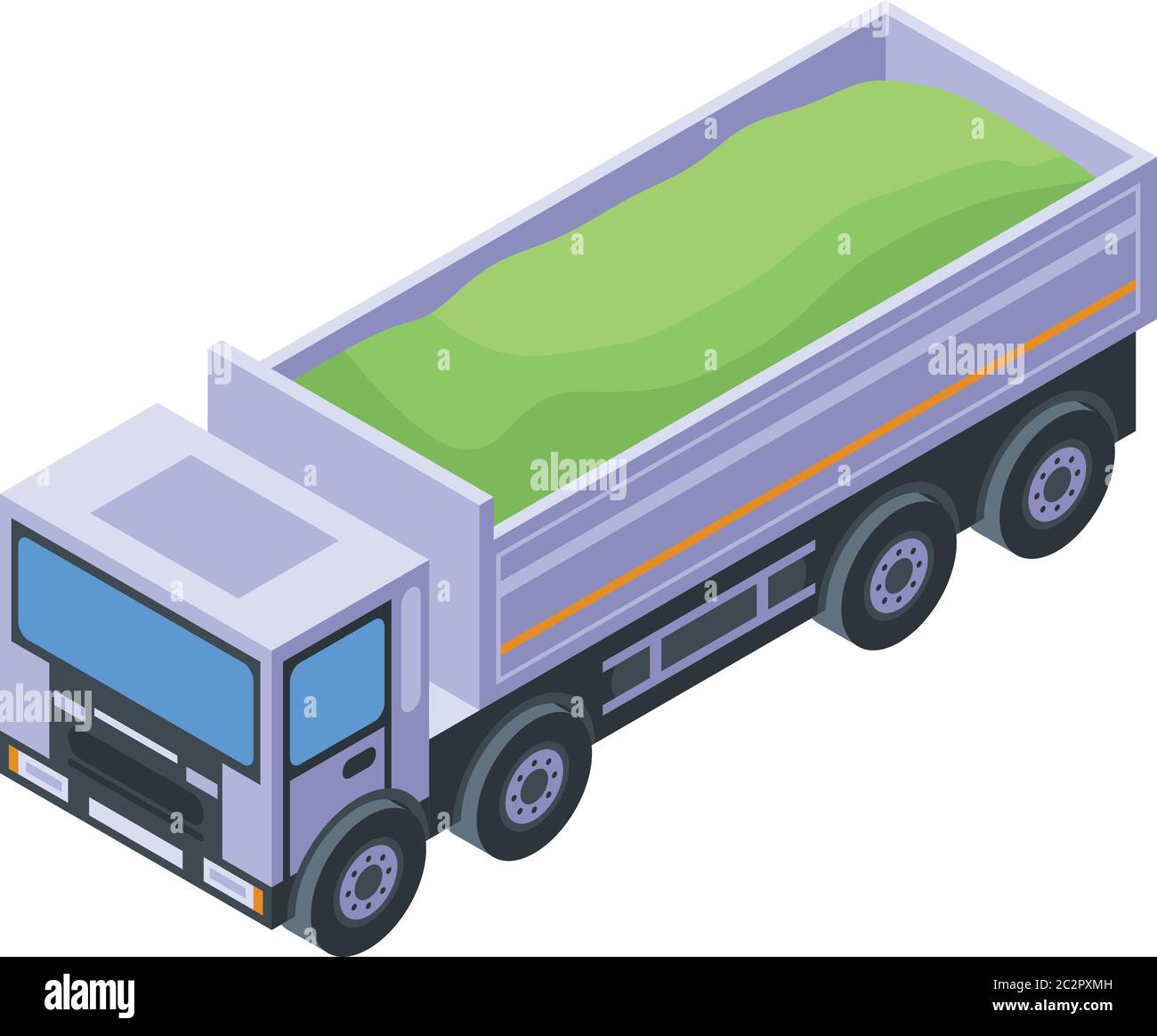 Yellow truck lorry isometric Stock Vector Images - Alamy