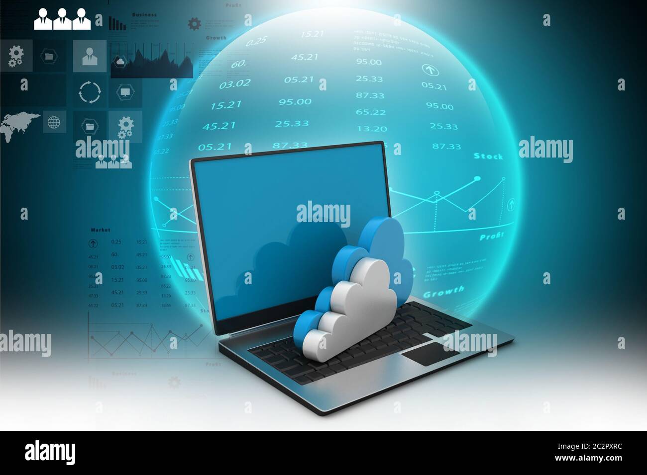 laptop showing concept of cloud computing Stock Photo - Alamy