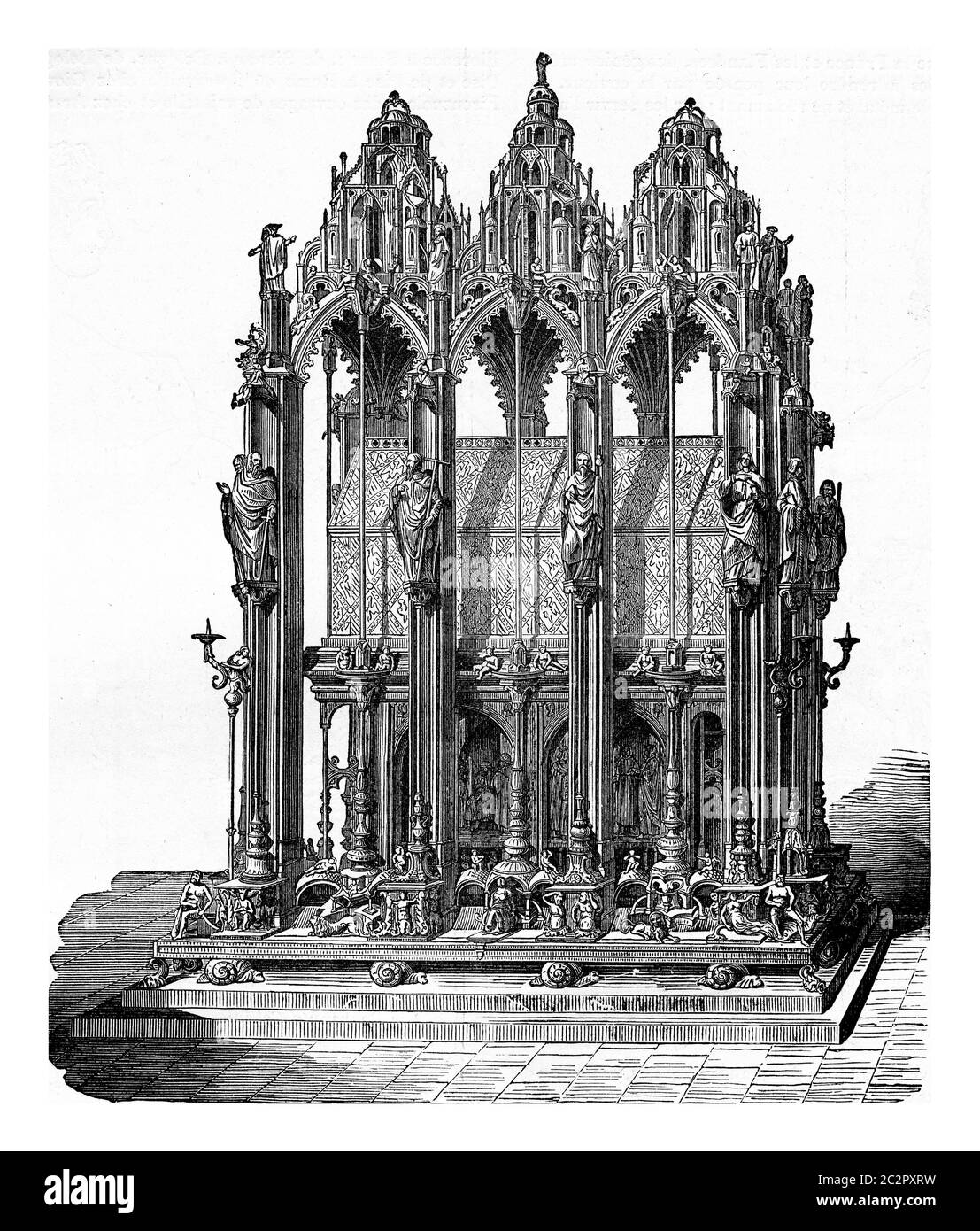 Shrine Of St Sebald Vintage Engraved Illustration Industrial