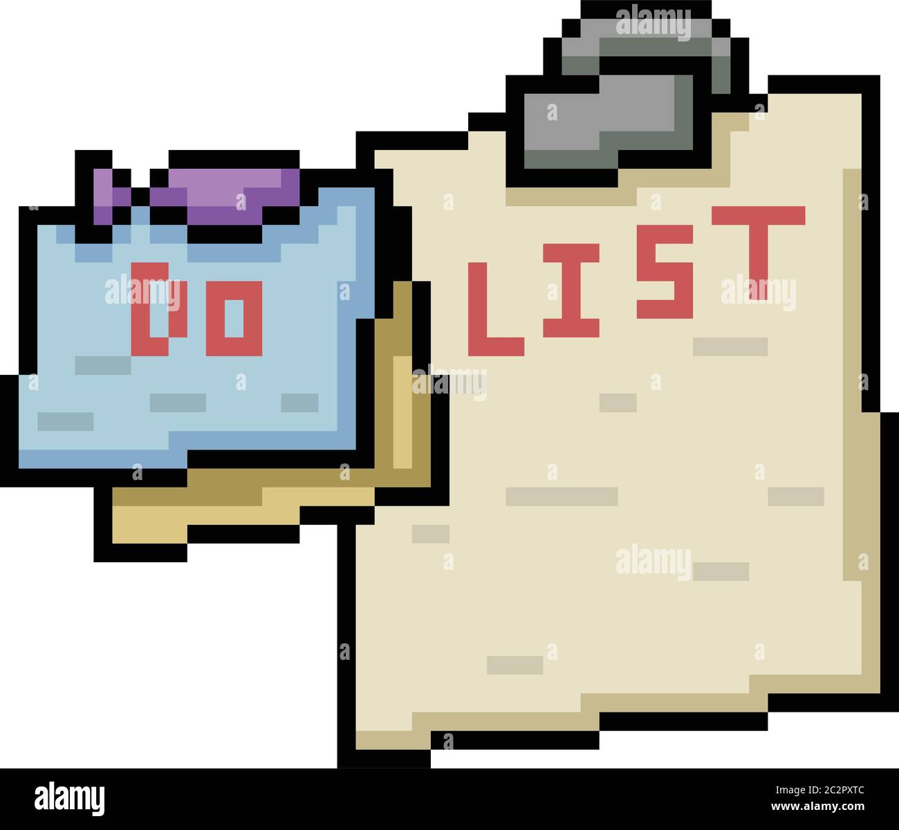 vector pixel art to do list isolated cartoon Stock Vector Image & Art ...