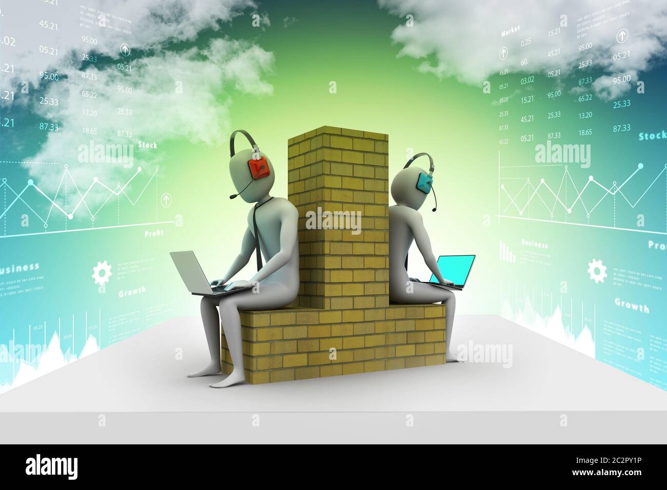 3d people working in laptop Stock Photo - Alamy