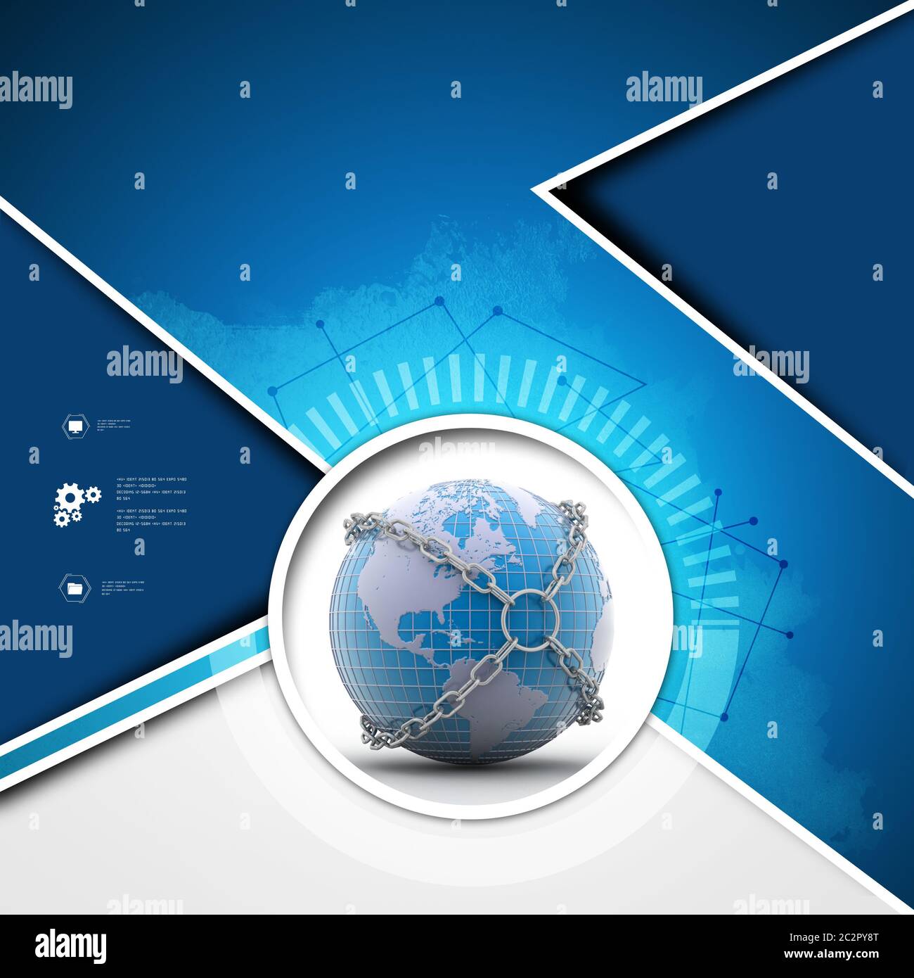 Earth globe close in chain Stock Photo - Alamy