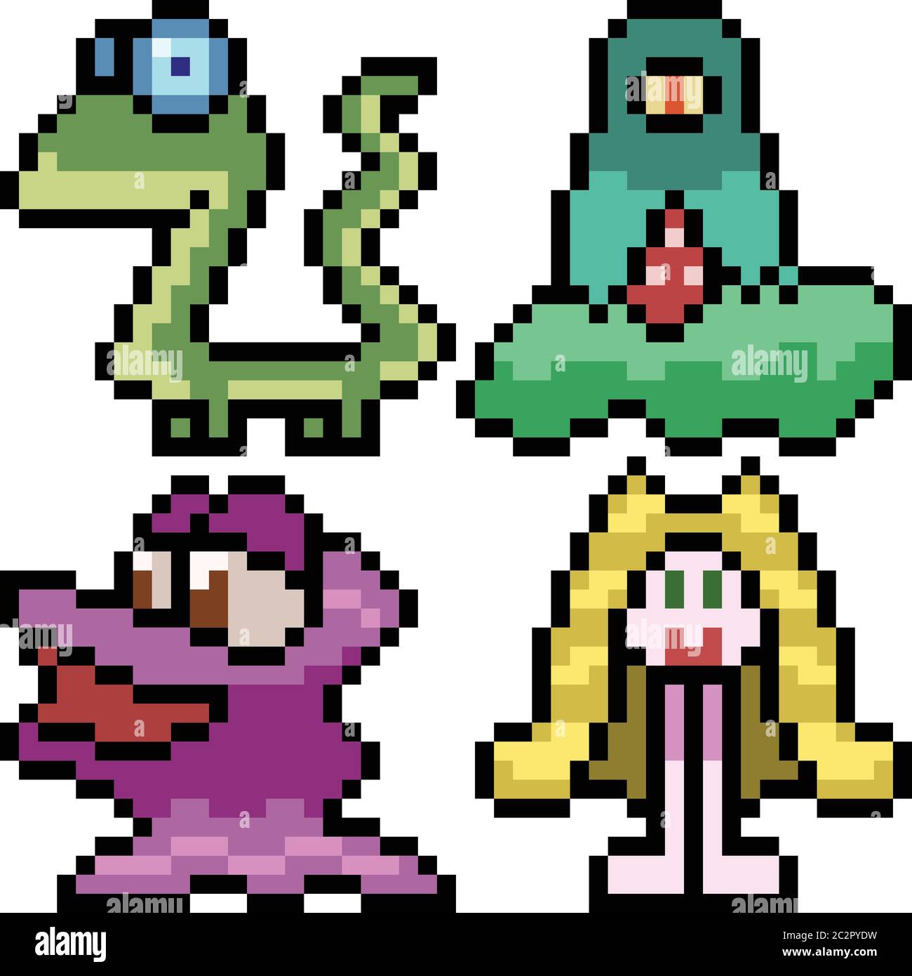 vector pixel art monster icon isolated cartoon Stock Vector Image & Art ...