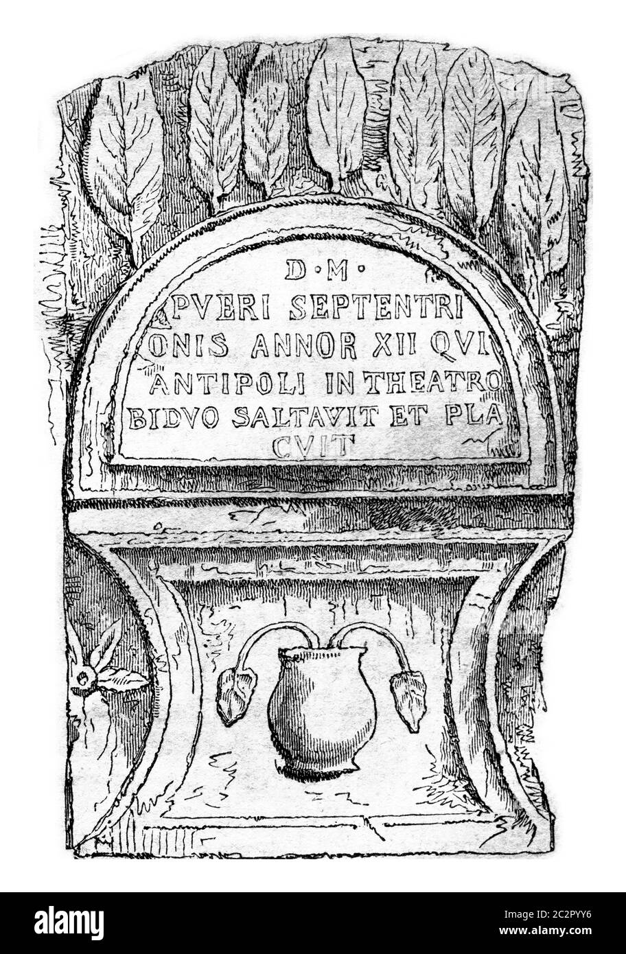 Rock barrow, in Antibes, vintage engraved illustration. Magasin ...