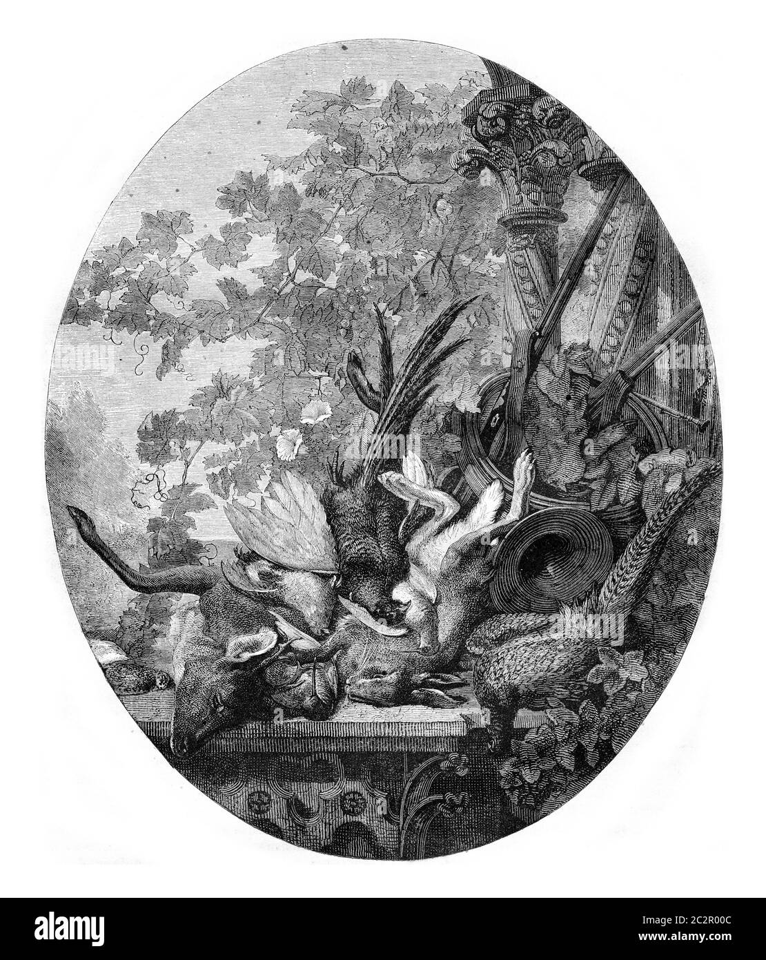 Painting Exhibition of 1857, Still Life by Leon Rousseau, vintage ...