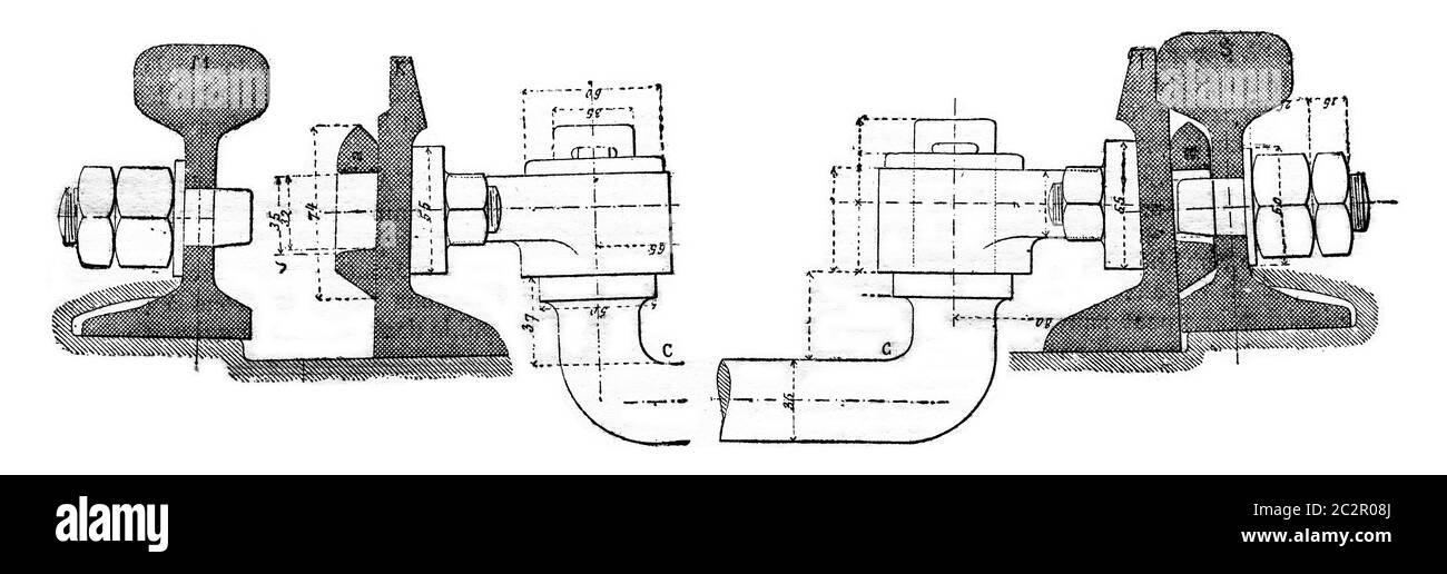 Cross-section of a needle, vintage engraved illustration. Industrial ...