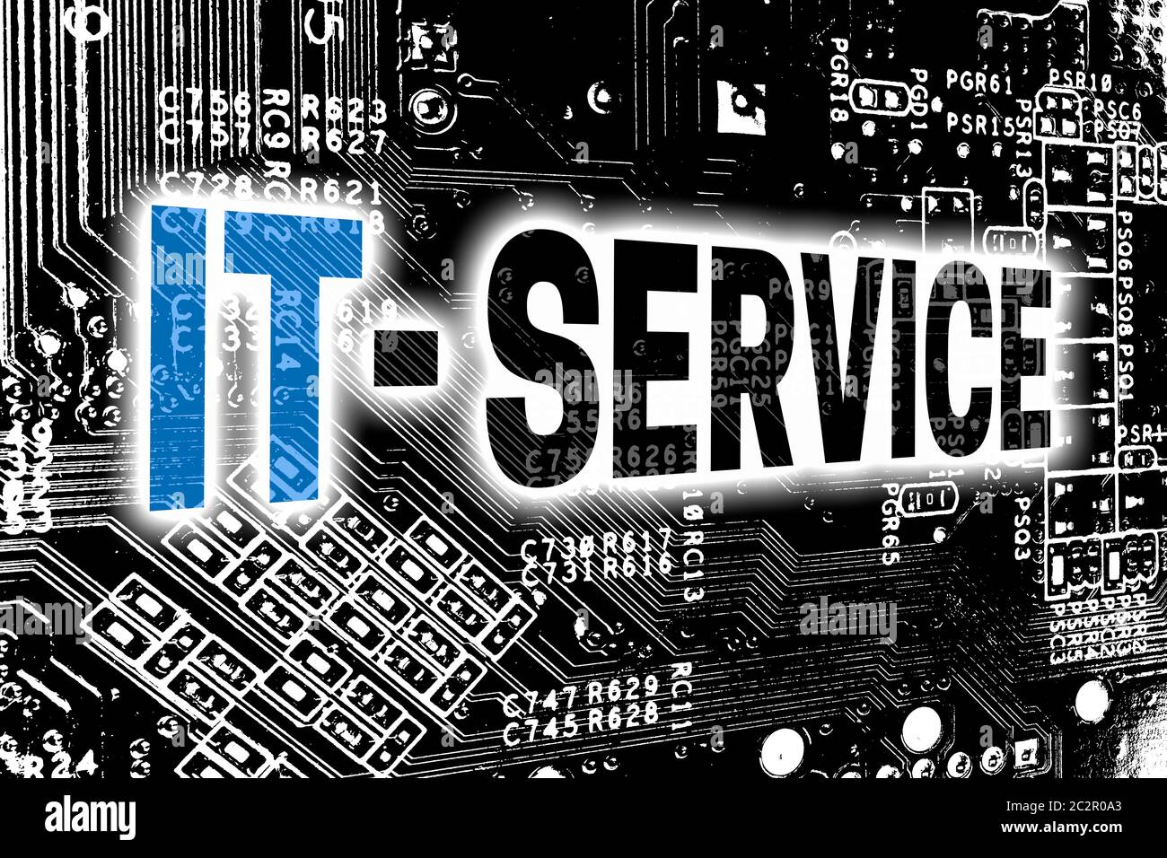 IT service with circuit board concept background Stock Photo - Alamy