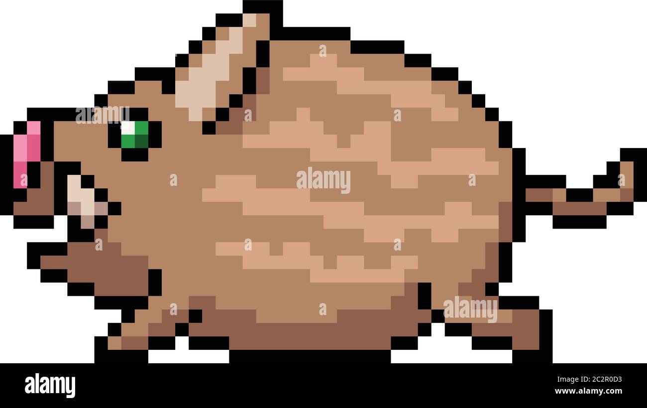 vector pixel art boar isolated cartoon Stock Vector Image & Art - Alamy