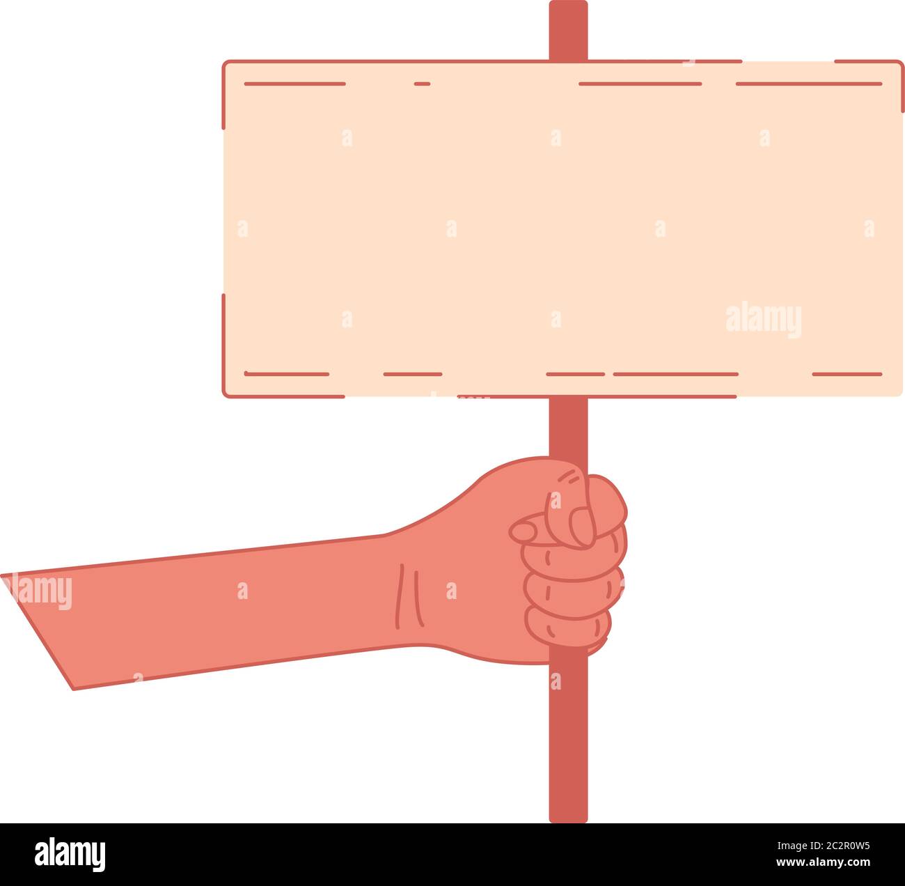 Human holds protest poster in hands. Protest against the prevention of ...
