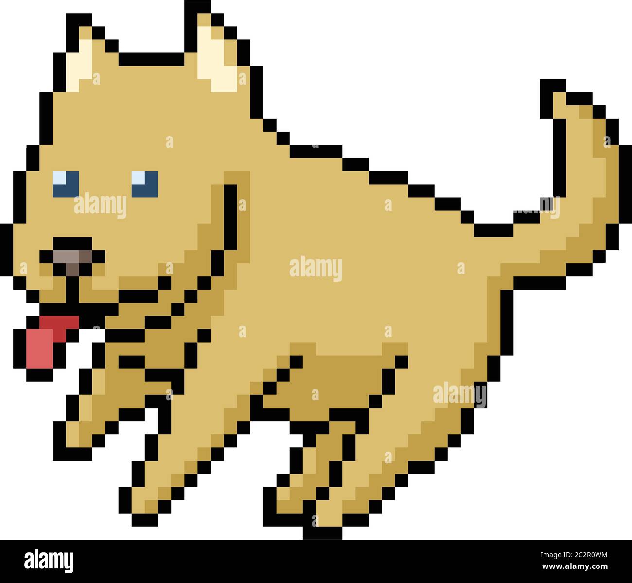 vector pixel art dog isolated cartoon Stock Vector Image & Art - Alamy
