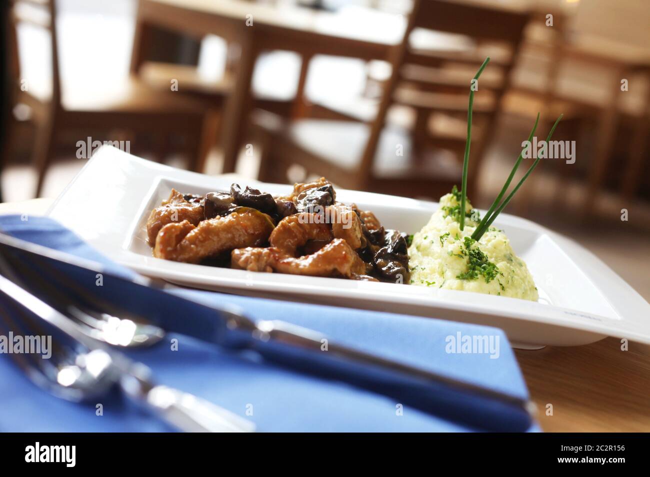 Meat Meal On A Restaurant Table Stock Photo - Alamy