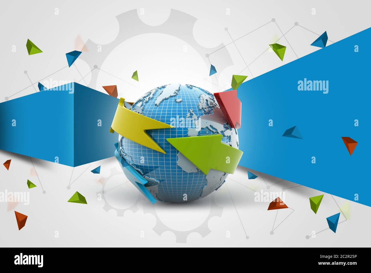 Earth with arrow circle around Stock Photo - Alamy