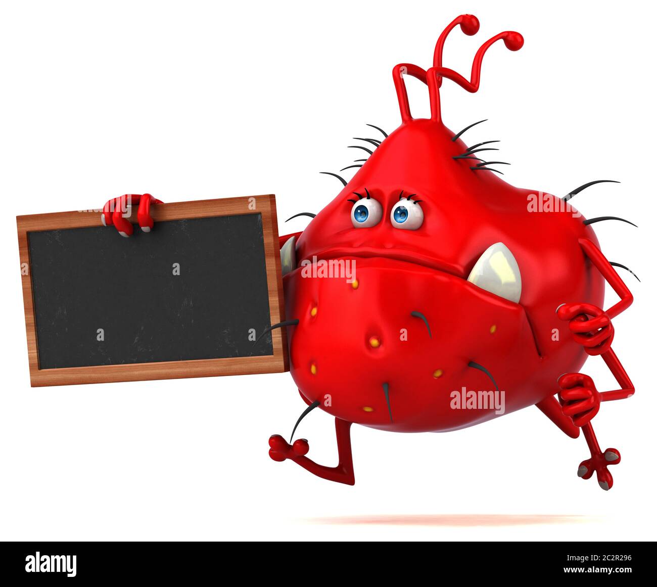 Fun 3D germ bug monster with a chalkboard Stock Photo - Alamy