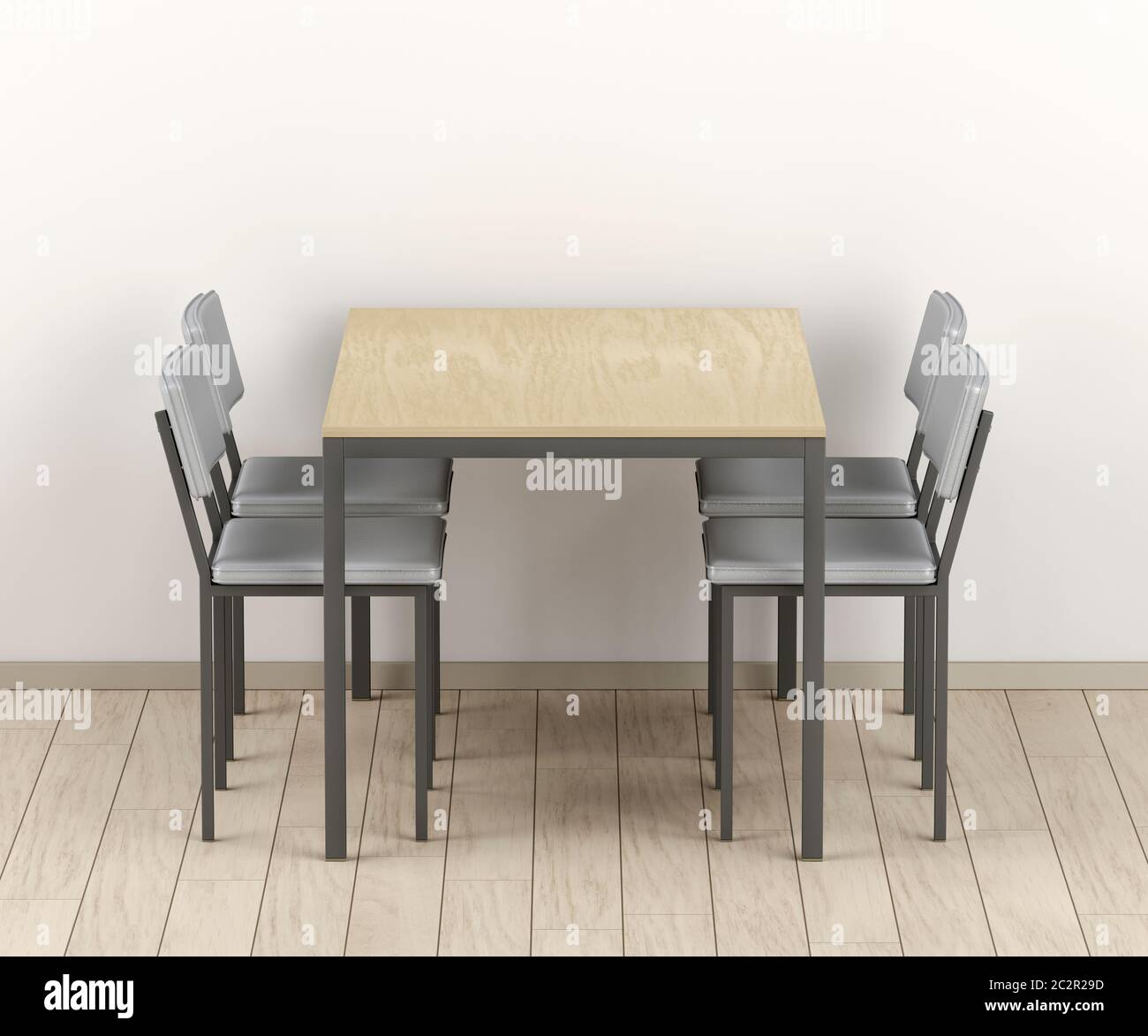 Modern dining table and chairs in the room Stock Photo - Alamy