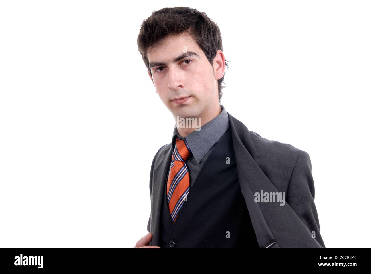 young business man portrait in white background Stock Photo - Alamy