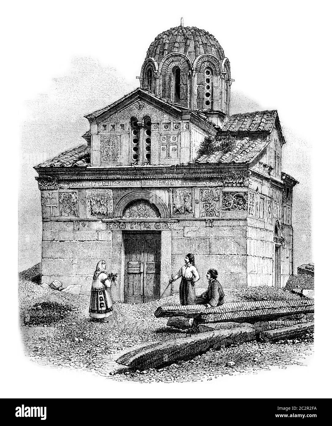 The Catholicon, in Athens, vintage engraved illustration. Magasin ...