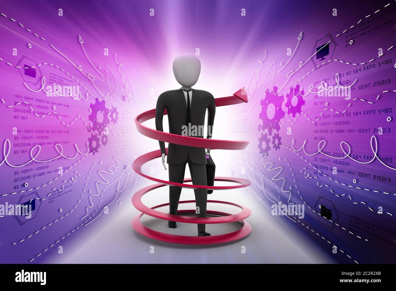 3d man business success concept Stock Photo - Alamy