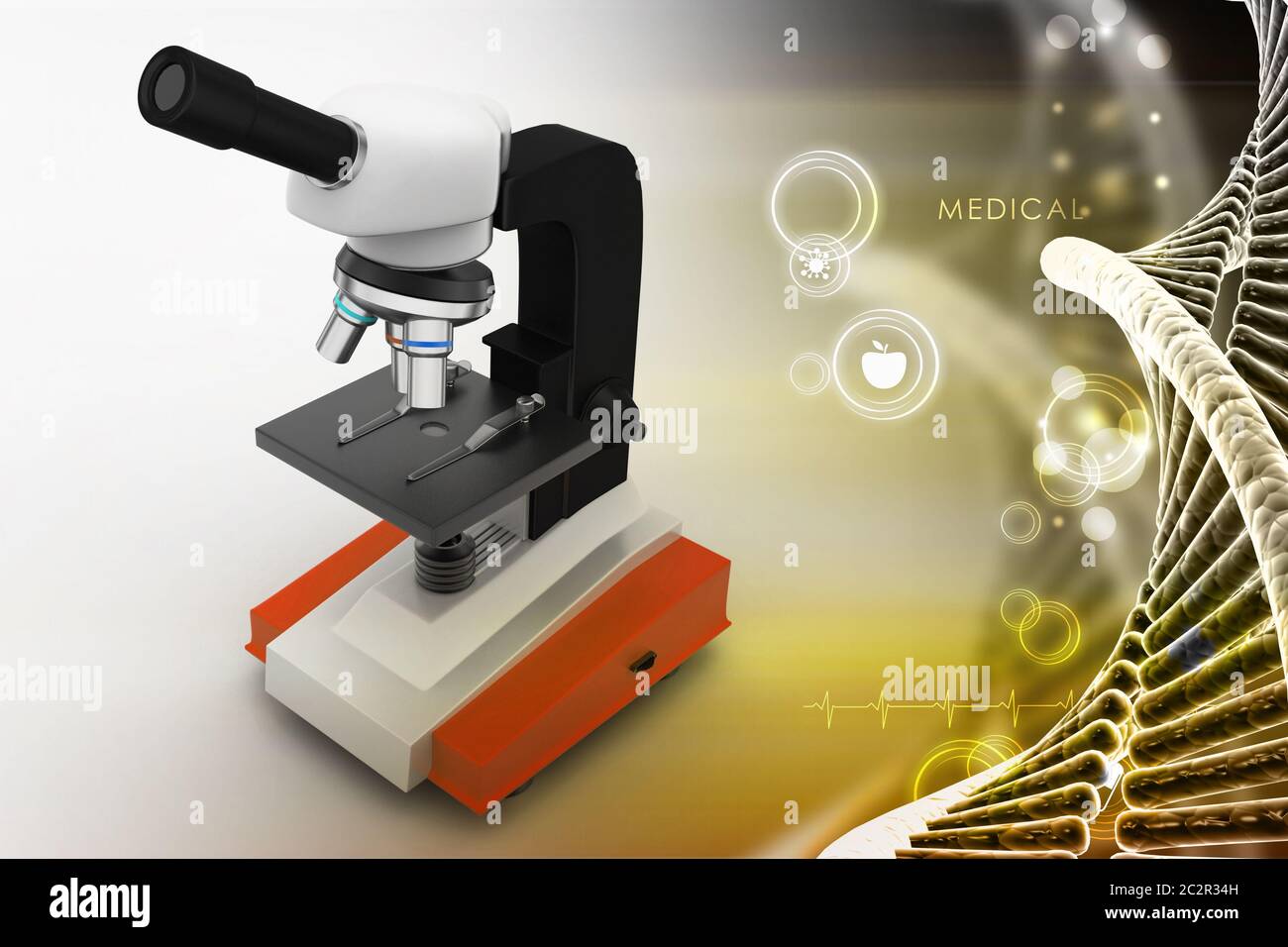 microscope on abstract background Stock Photo - Alamy