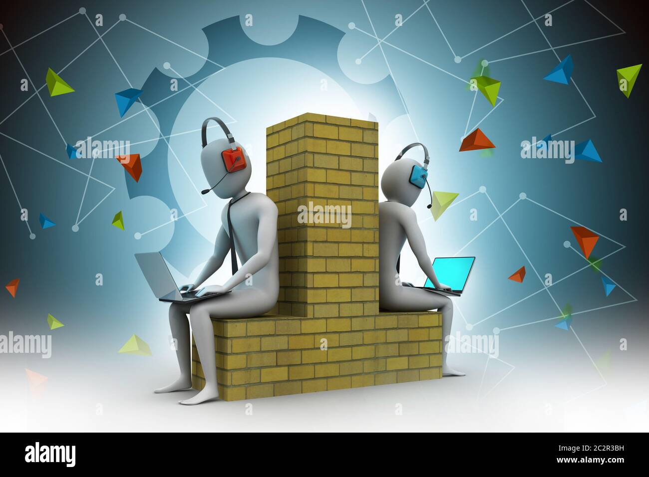 3d people working in laptop Stock Photo - Alamy