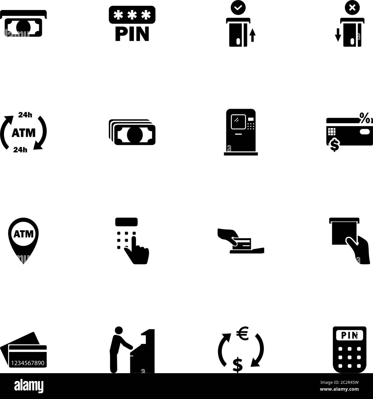 Atm icon - Expand to any size - Change to any colour. Perfect Flat ...