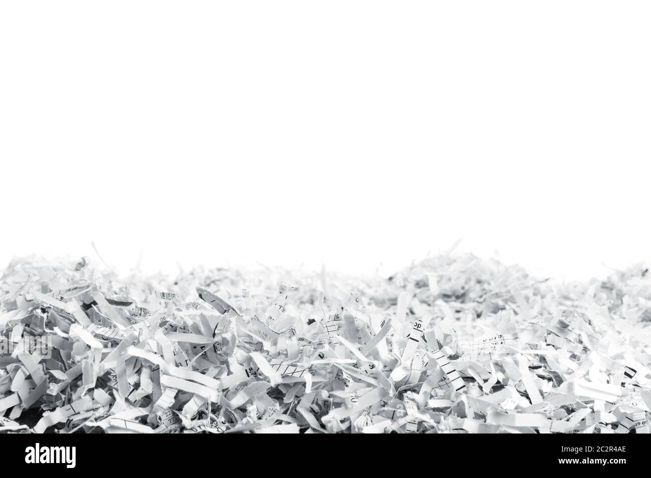 Big heap of white shredded papers isolated on white Stock Photo - Alamy