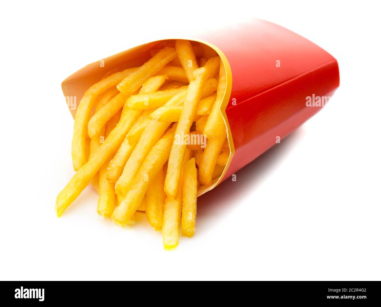 Heap of chips in red package isolated on white background Stock Photo ...
