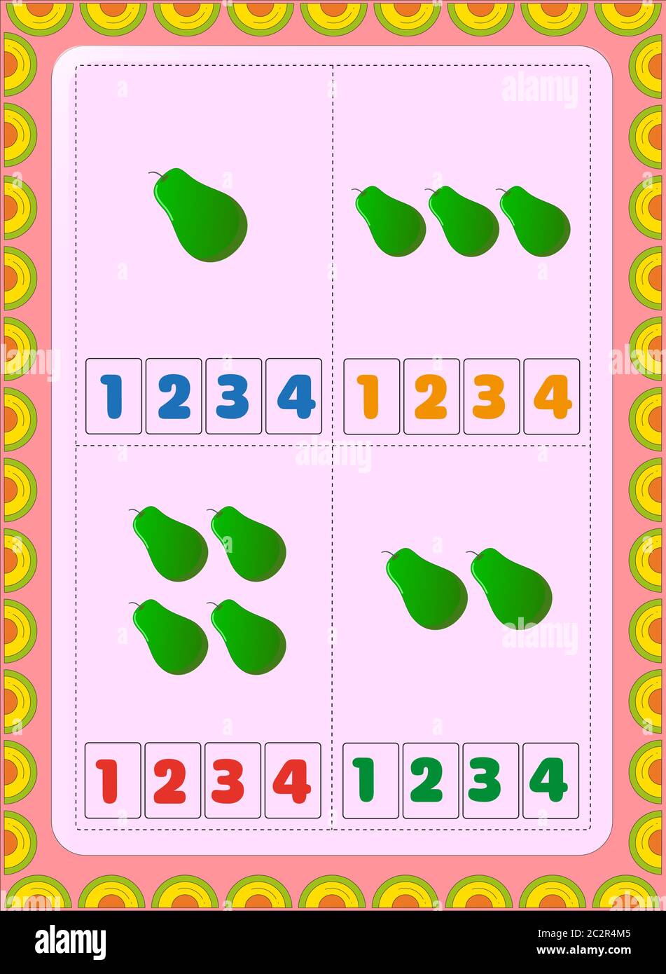 Preschool toddler math with pear design Stock Vector Image & Art - Alamy