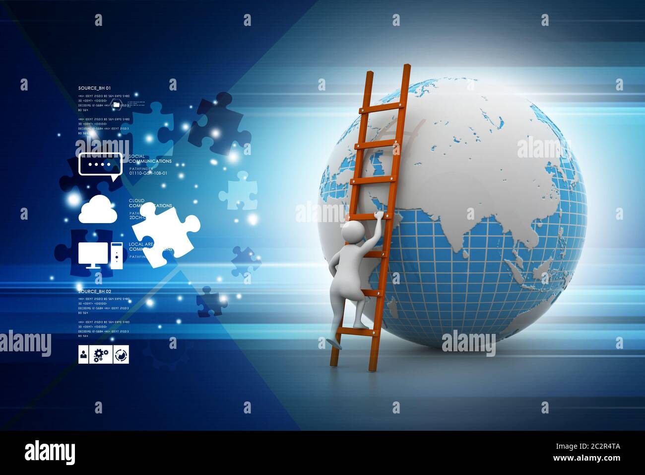 Earth globe and ladder Stock Photo - Alamy