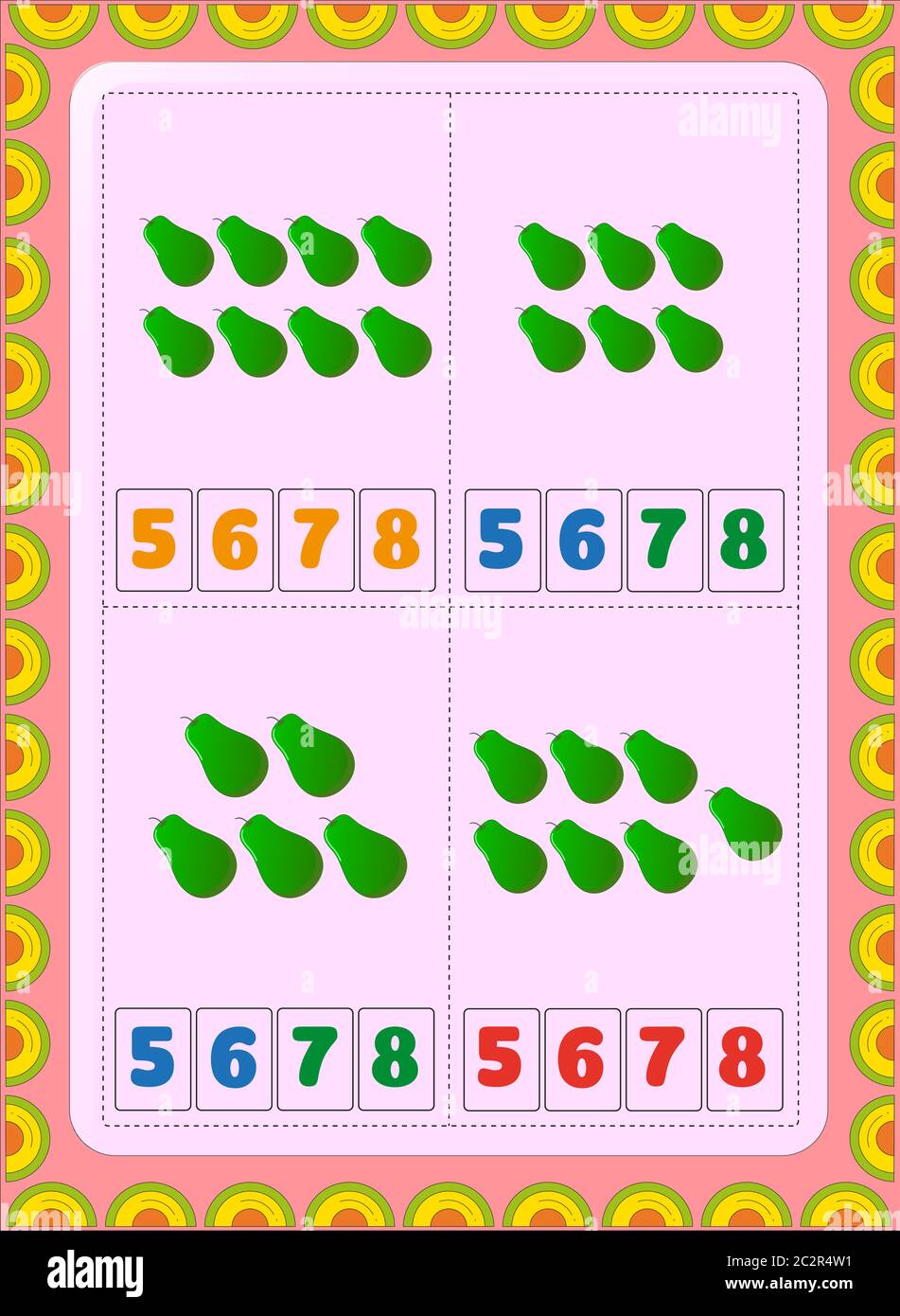 Preschool toddler math with pear design Stock Vector Image & Art - Alamy