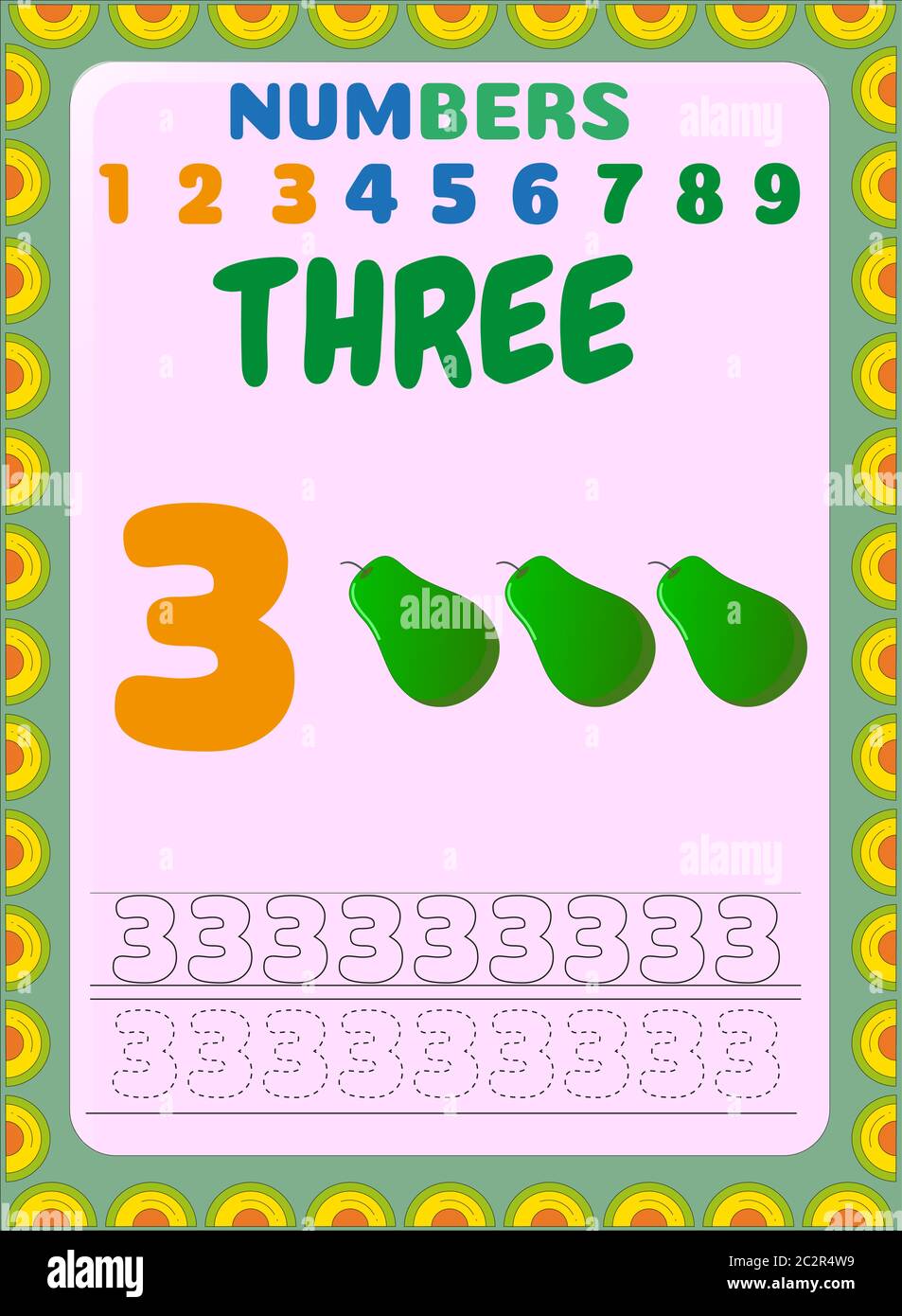 Preschool toddler math with pear design Stock Vector Image & Art - Alamy